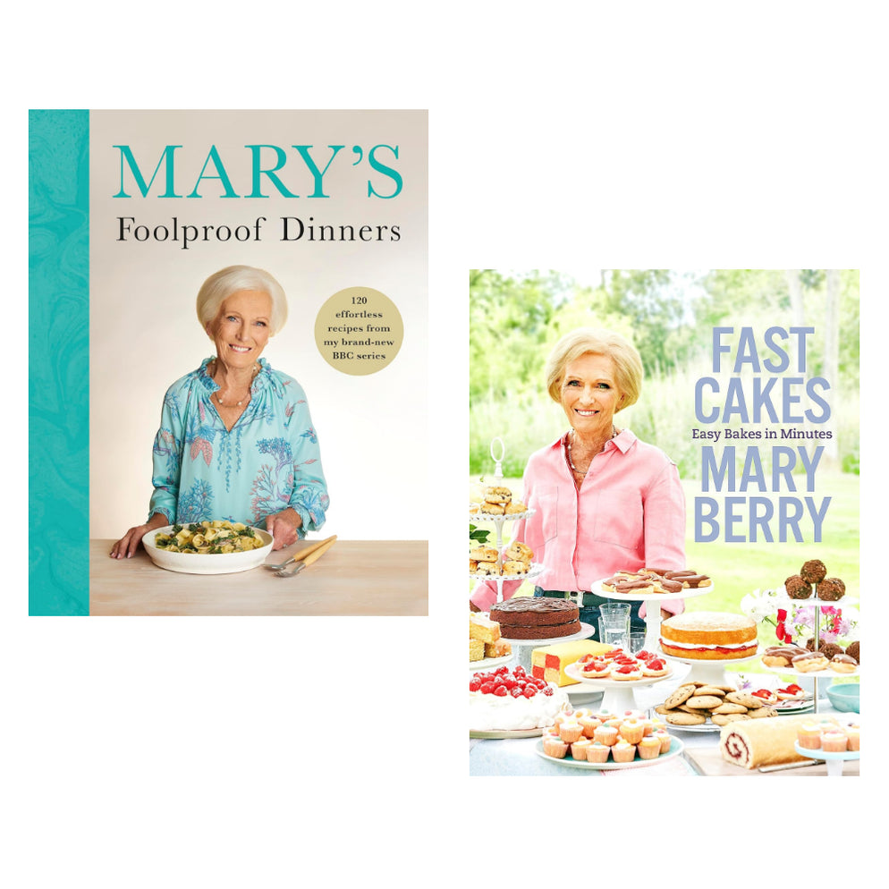 Mary Berry 2 Book Set (Mary’s Foolproof Dinners, Fast Cakes: Easy Bake
