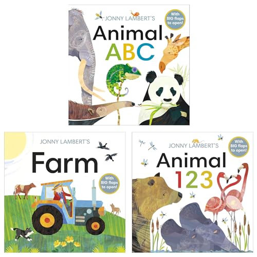 Jonny Lambert 3 Books Collection Set (Animal ABC, Animal 123 and Farm)