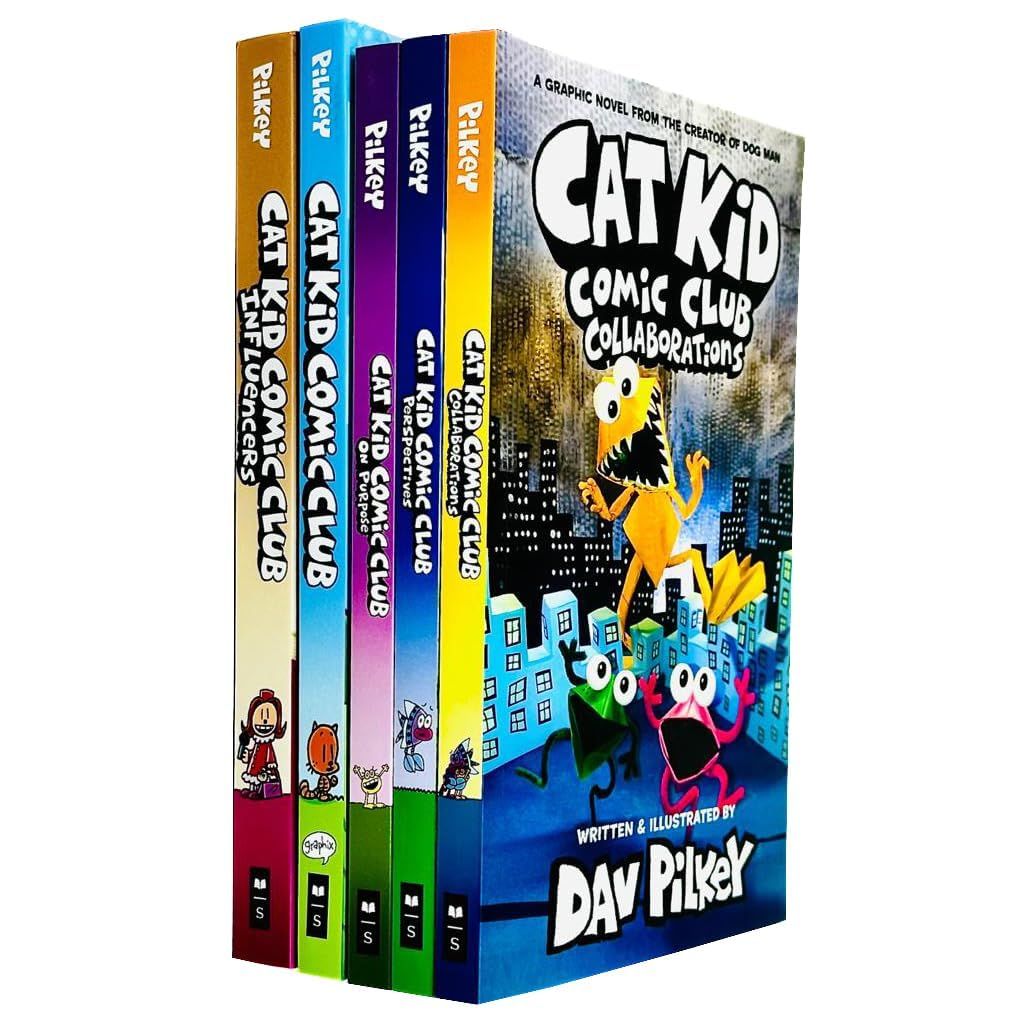 Cat Kid Comic Club Series 5 Books Collection Set by Dav Pilkey — The ...