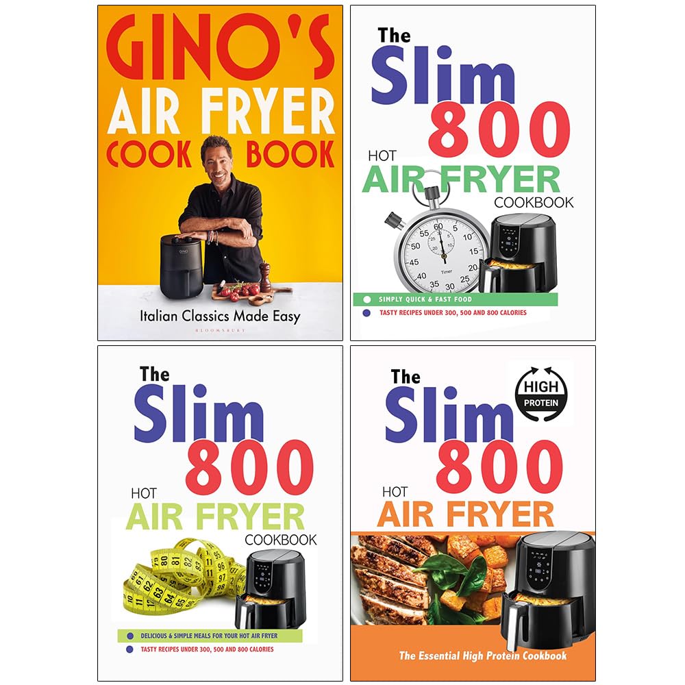 Gino's Air Fryer, The Slim 800, Hot Air Fryer , The Essential High 4 Books Set | The Book Bundle