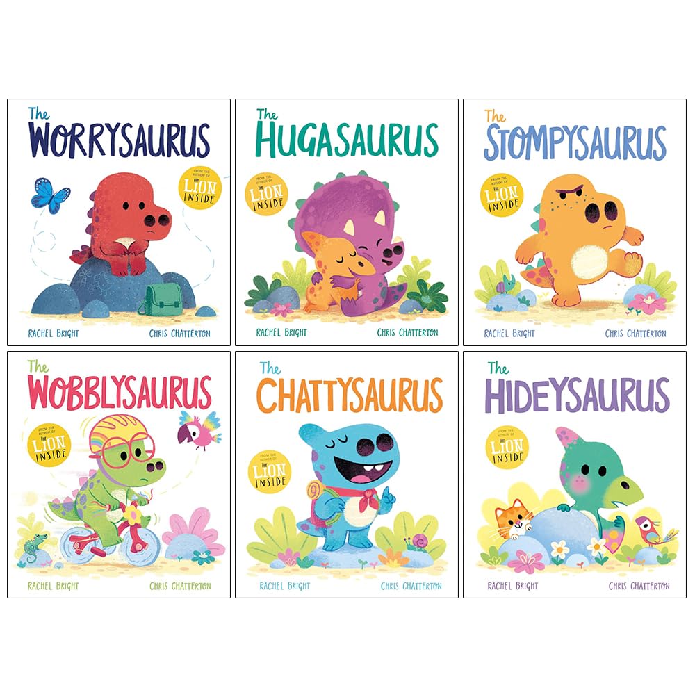 Rachel Bright DinoFeelings Collection 6 Books Set (The Worrysaurus, Th ...