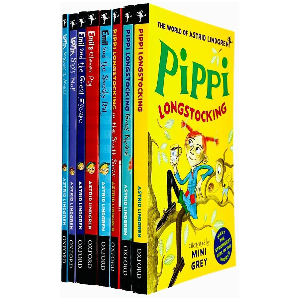 Astrid Lindgren Collection 8 Books Set (Pippi Longstocking, Goes Aboard ...