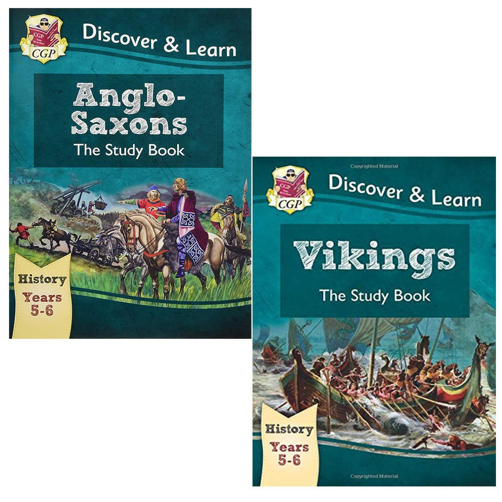 Cgp ks2 history collection (Year 5-6) 2 books set (anglo saxons study ...
