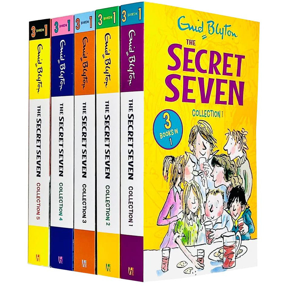 Enid Blyton The Secret Seven 15 Story Collection in 5 Books Set (The ...