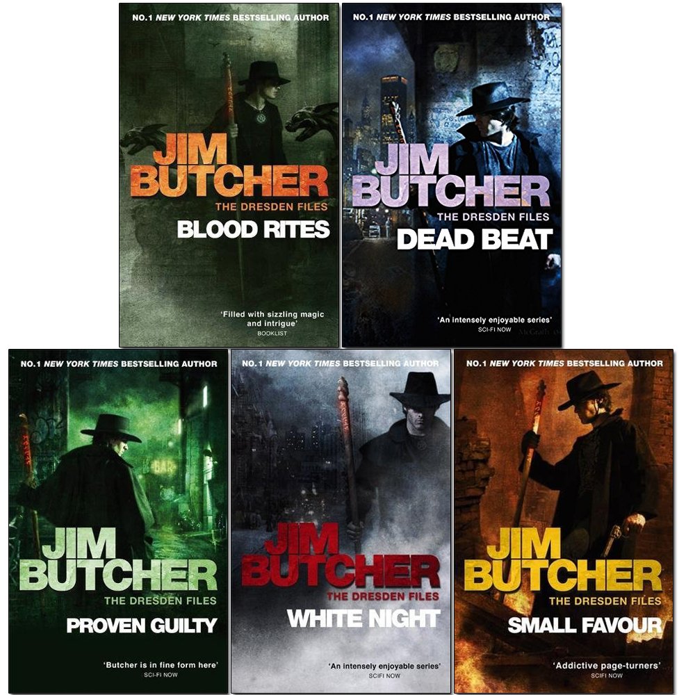 Jim Butcher Dresden Files Series 2 : 5 Books Collection (Blood Rites ...