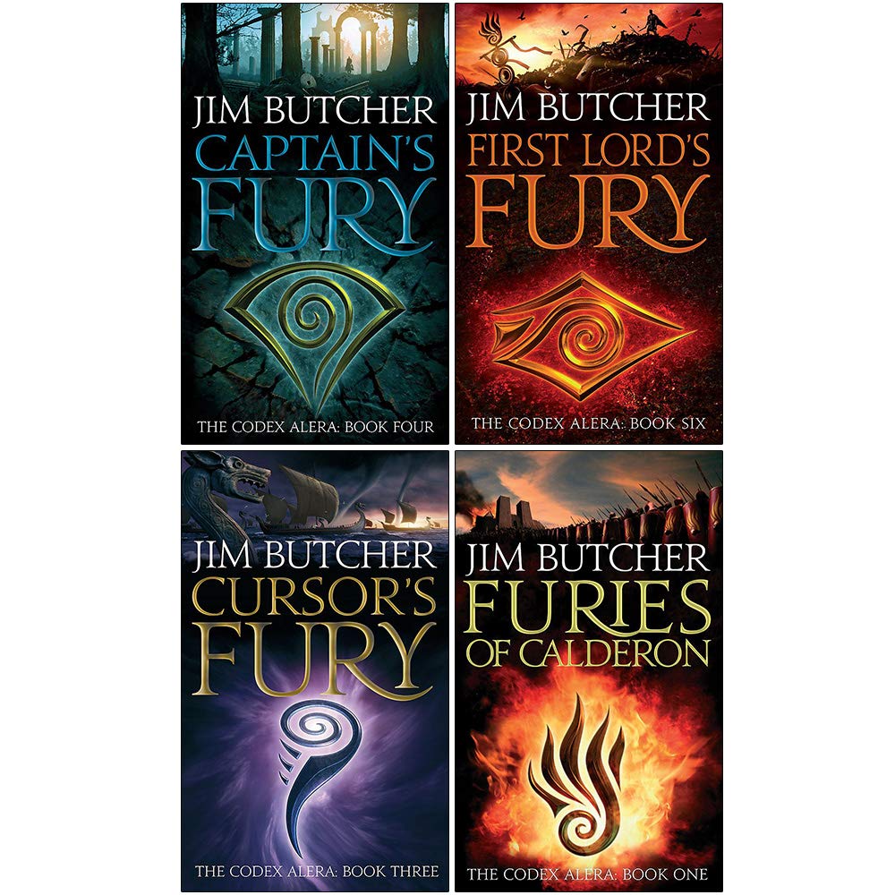 Jim Butcher Codex Alera Series 4 Books Collection Set (Captain's Fury, First Lord's Fury, Cursor ...