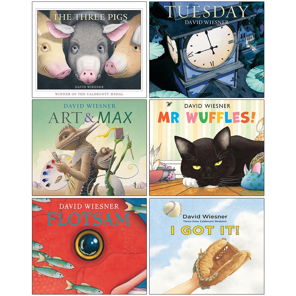 David Wiesner Collection 6 Books Set (The Three Pigs, Tuesday, Art and ...