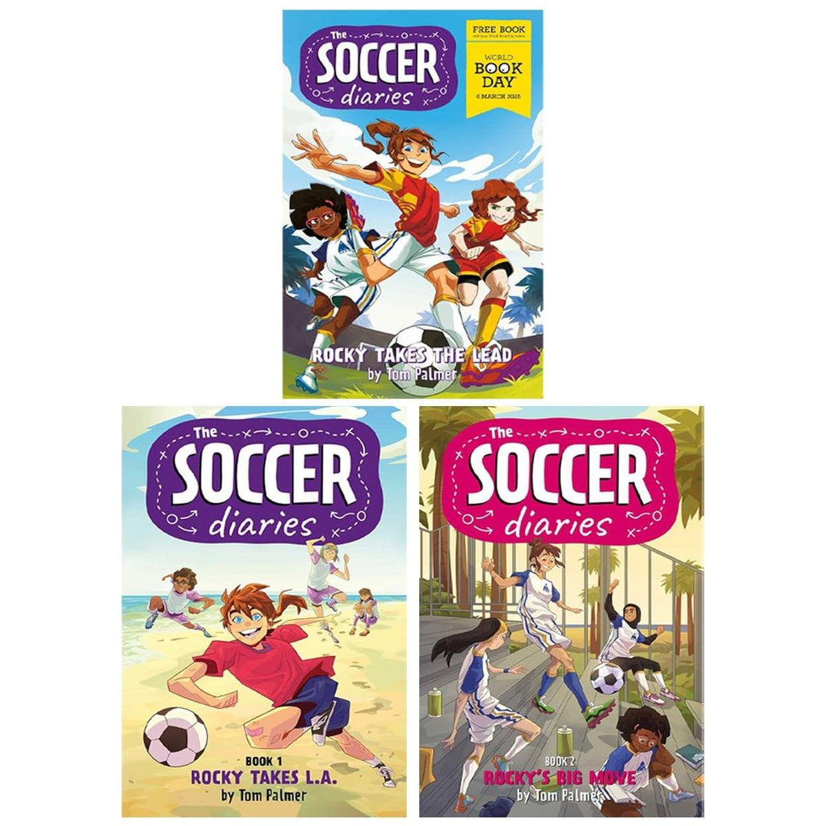 Soccer Diaries 3 Books Collection Set by Tom Palmer Rocky Takes the Le ...