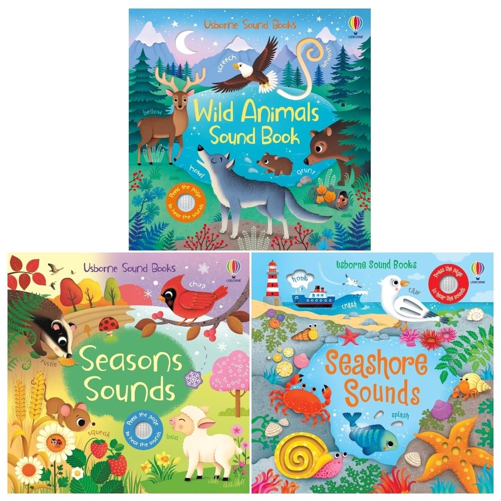 Usborne Sound Books Collection 3 Books Set (Seasons Sounds, Wild Animal ...