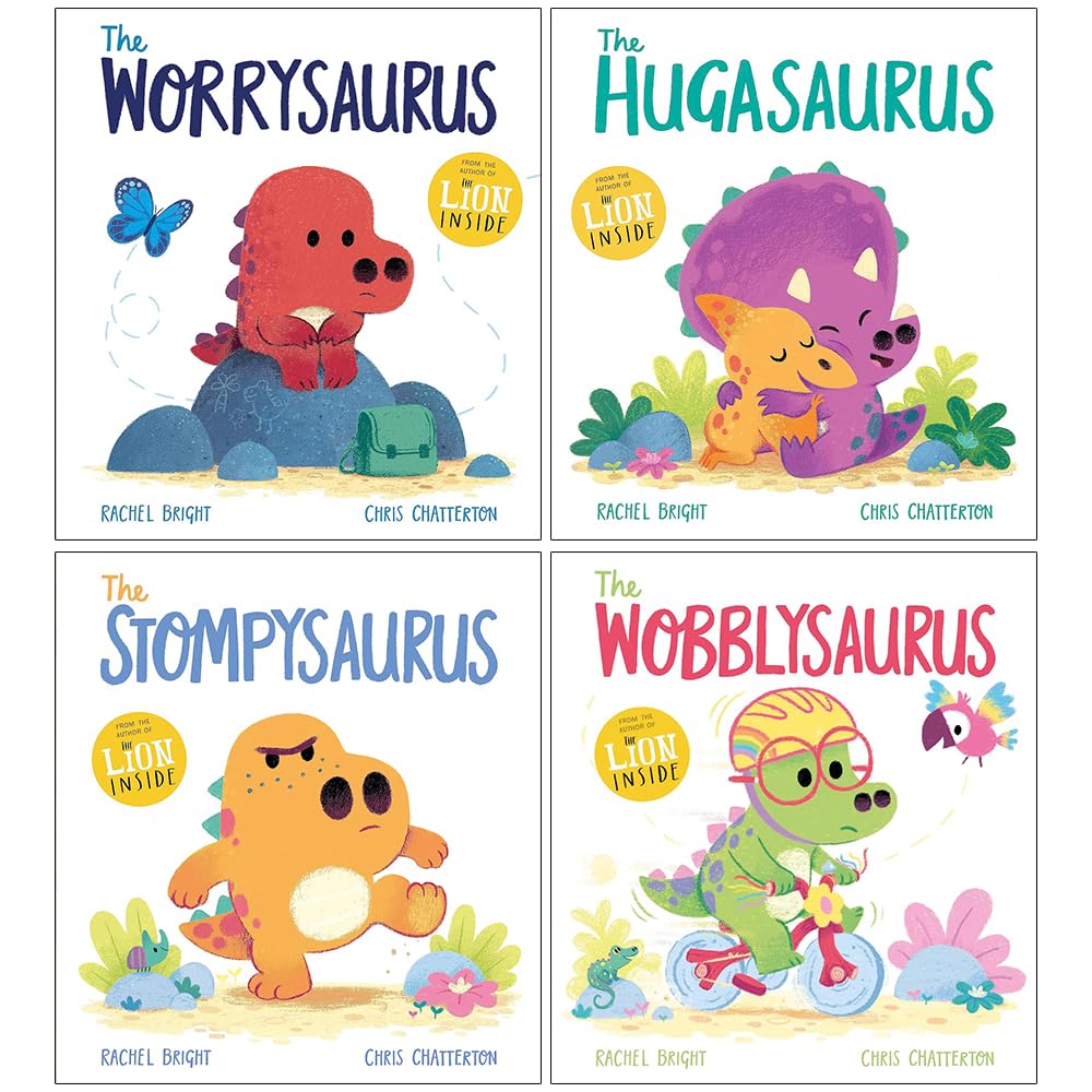 Rachel Bright DinoFeelings Collection 4 Books Set (The Worrysaurus, The ...