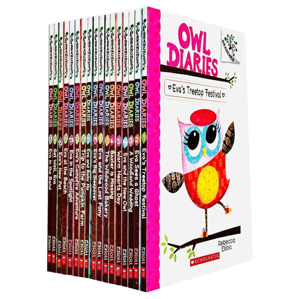Owl Diaries Collection 1-17 Books Set By Rebecca Elliott (Eva's Treetop ...