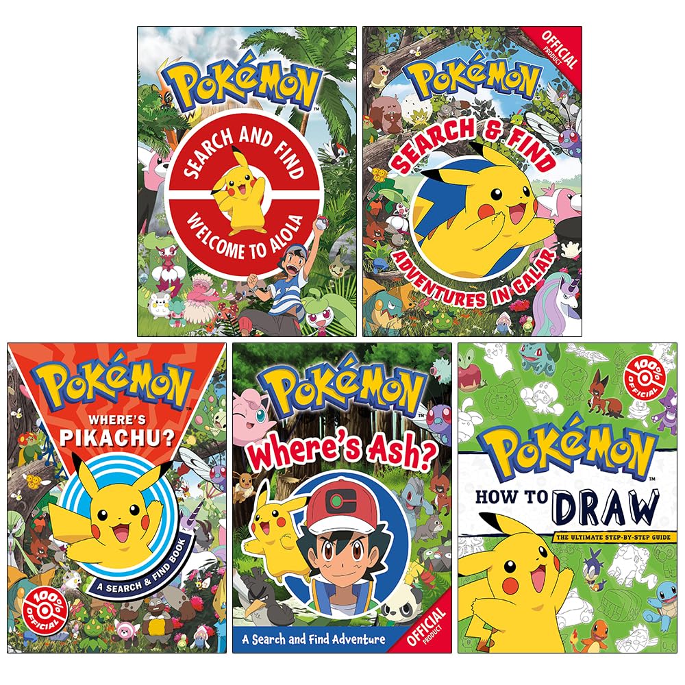 Pokémon Search and Find 5 Books Collection Set (Pokémon: Search and ...