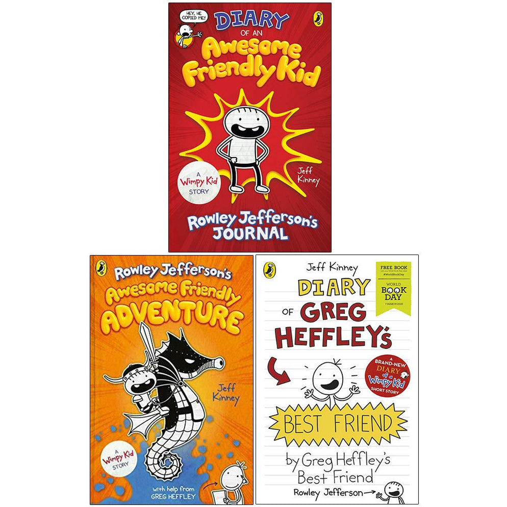 Jeff Kinney 3 Books Collection Set (Diary of an Awesome Friendly Kid ...