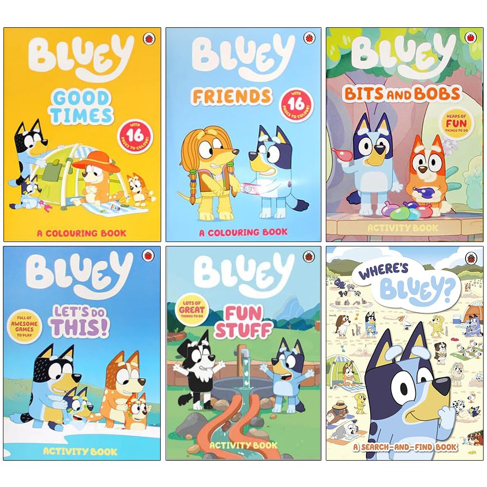 Bluey Collection 6 Books Set (Fun Stuff Activity Book, Let's Do This ...