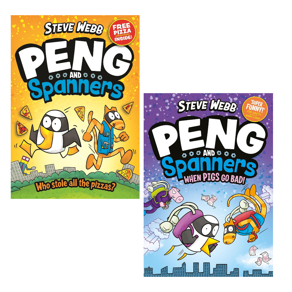 Peng and Spanners 2 Books Set By Steve Webb For fans of Bunny vs Monkey ...