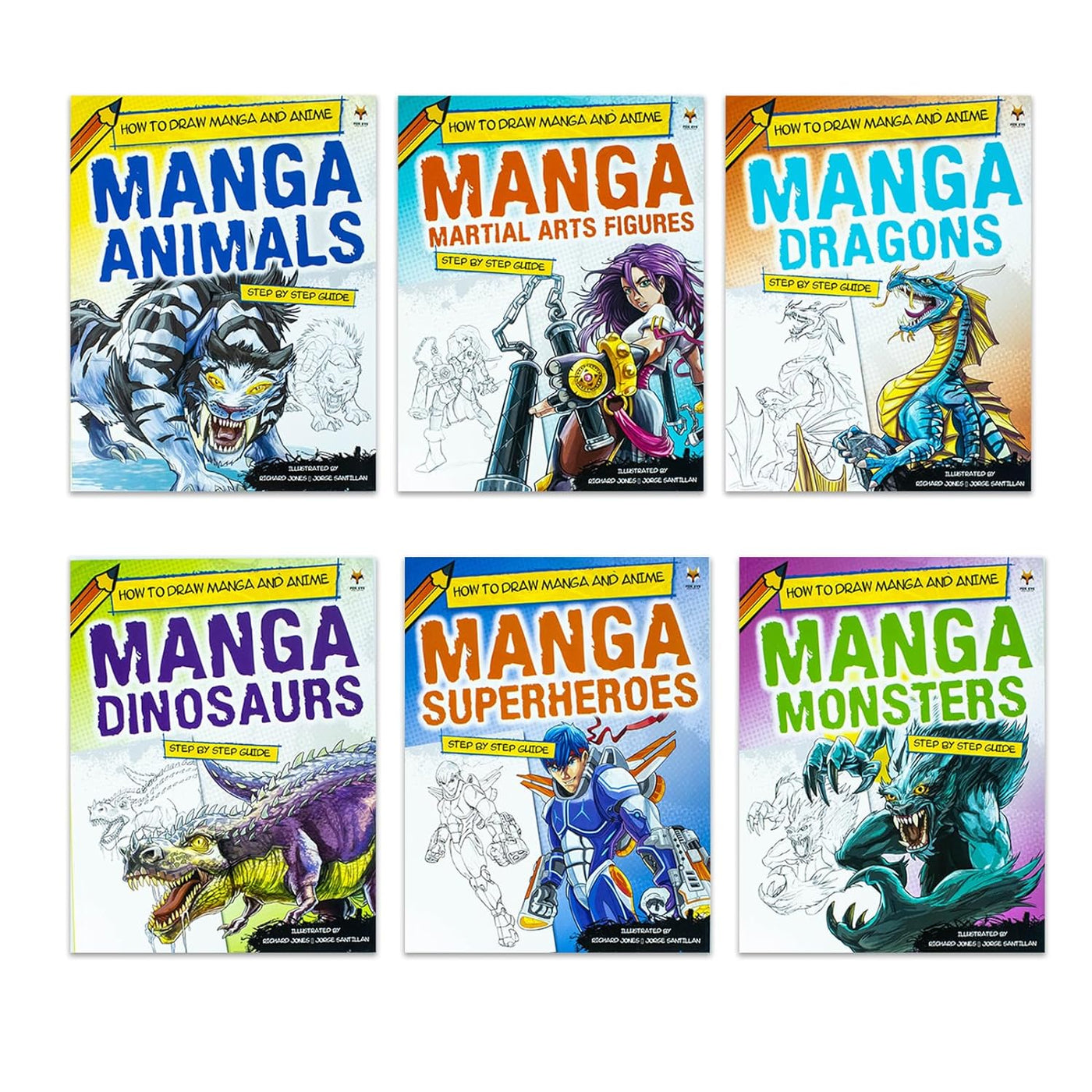 Step By Step Guide How To Draw Manga and Anime For Beginners 6 Books ...