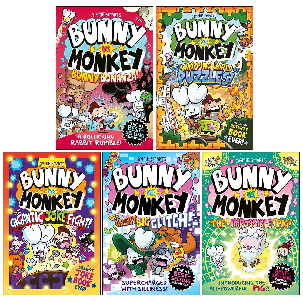 Bunny vs Monkey Set 2: Collection 5 Books Set By Jamie Smart (Bunny Bo ...
