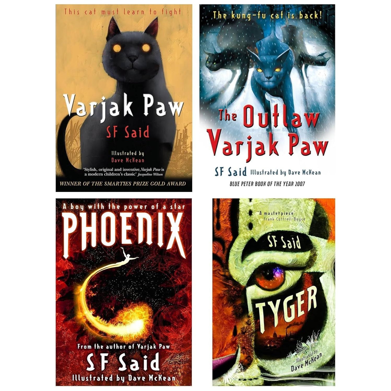 SF Said Collection 4 Books Set (Varjak Paw, Phoenix, The Outlaw Varjak ...