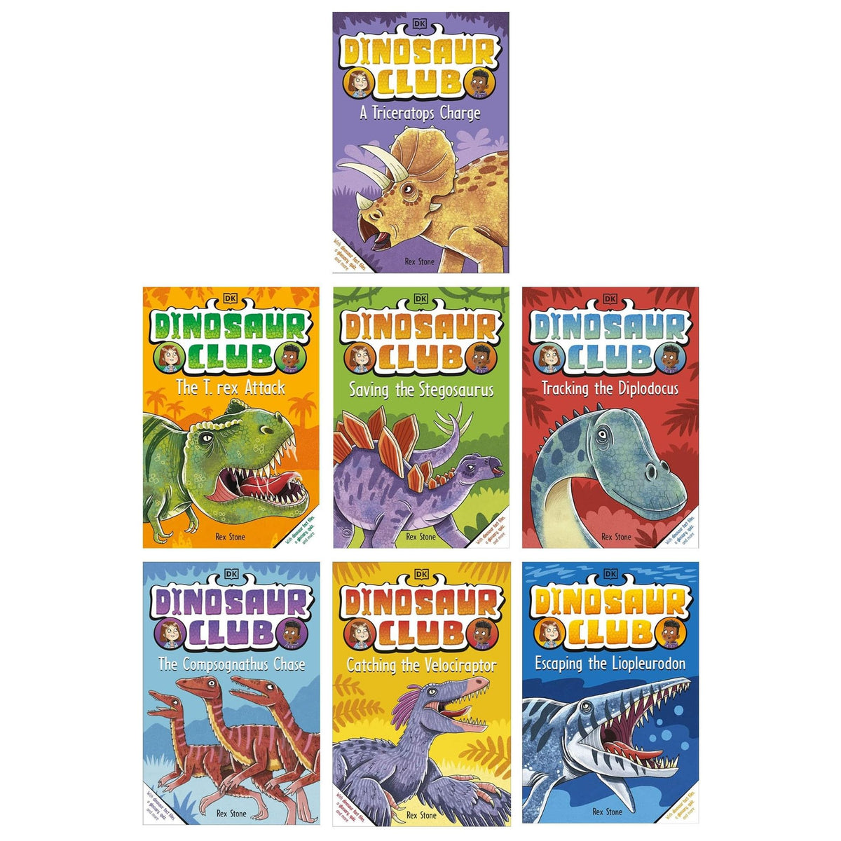 Dinosaur Club Series by Rex Stone 7 Books Collection Set (A Triceratops ...