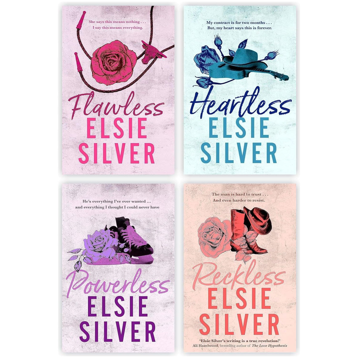 Chestnut Springs Series By Elsie Silver 4 Books Collection Set (Flawless, Heartless, Powerless ...