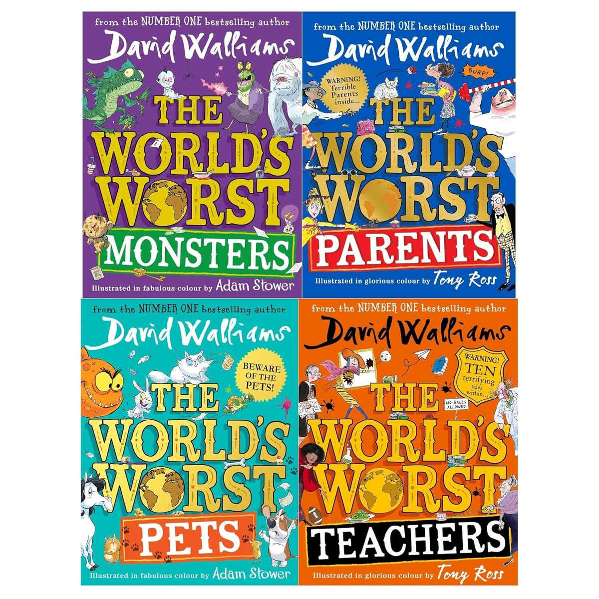 David Walliams 4 Books Collection Set The Worlds Worst Teachers, The ...