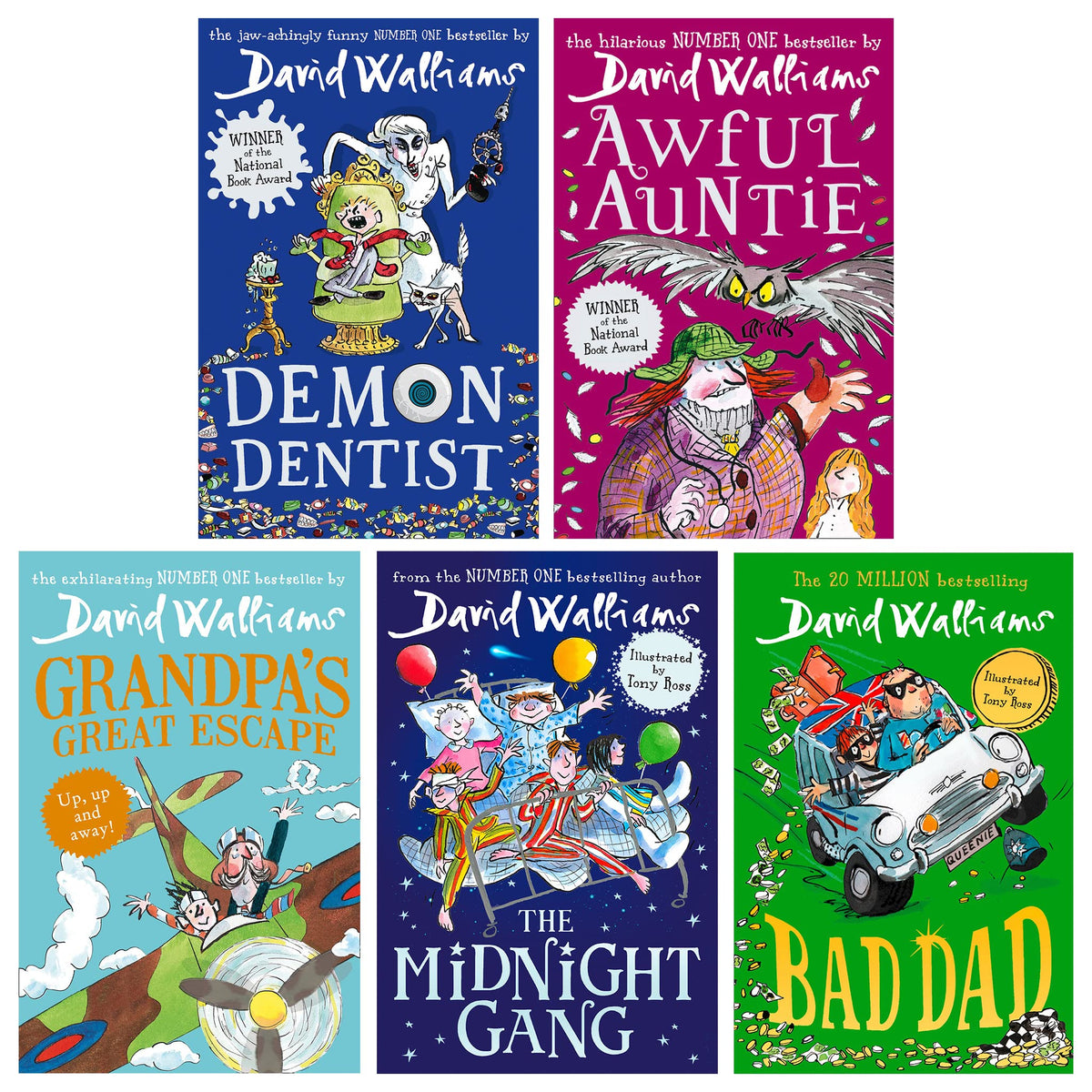 The World of David Walliams: Fun-Tastic Families 5 Books Set (Demon ...