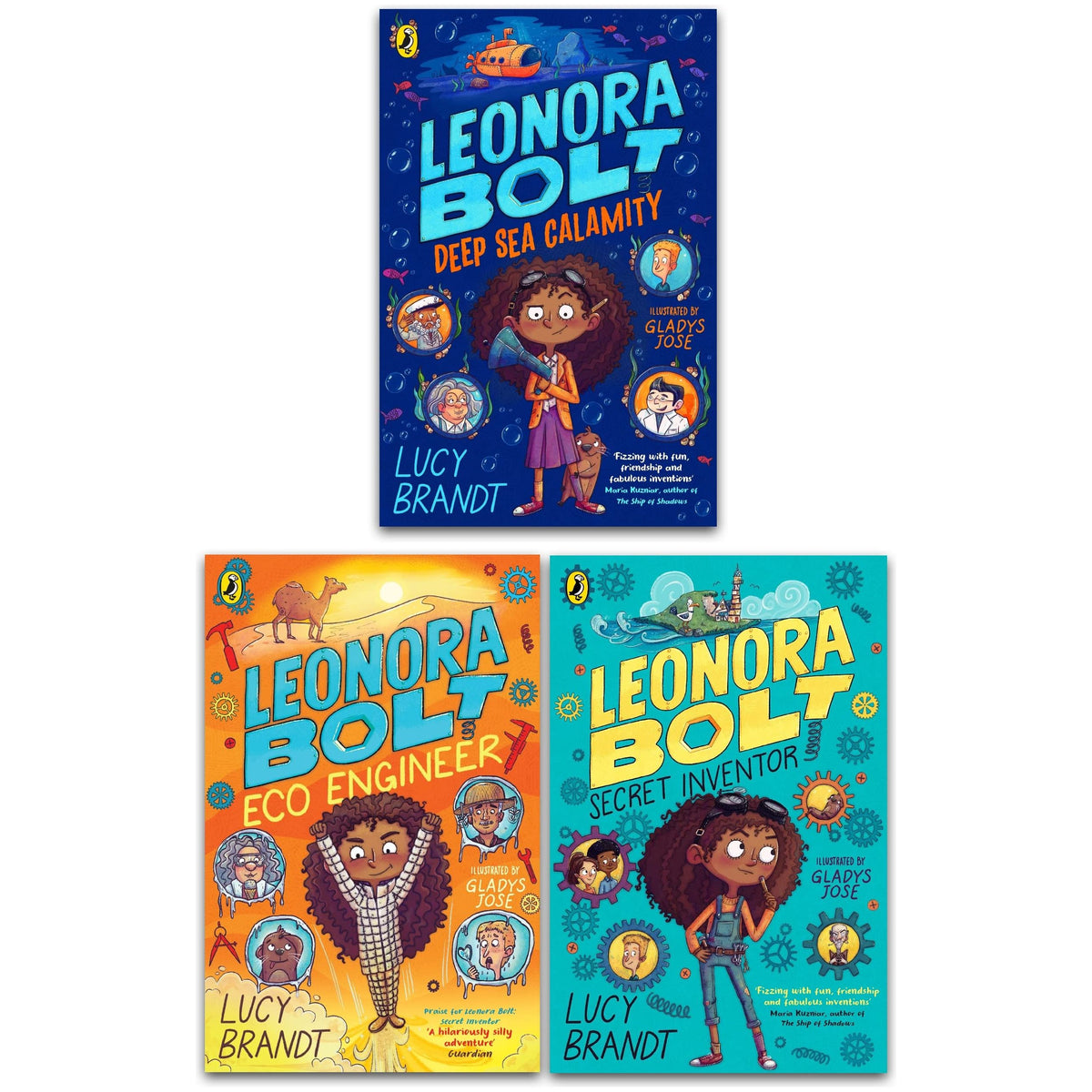 Leonora Bolt Series 3 Books Set by Lucy Brandt (Secret Inventor, Deep ...