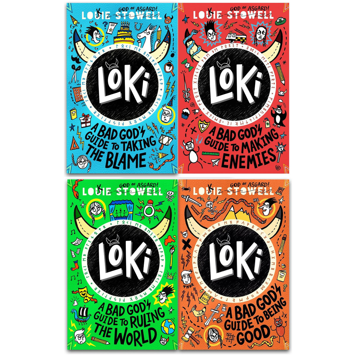 Loki A Bad God's Guide Series 4 Books Collection Set by Louie Stowell ...
