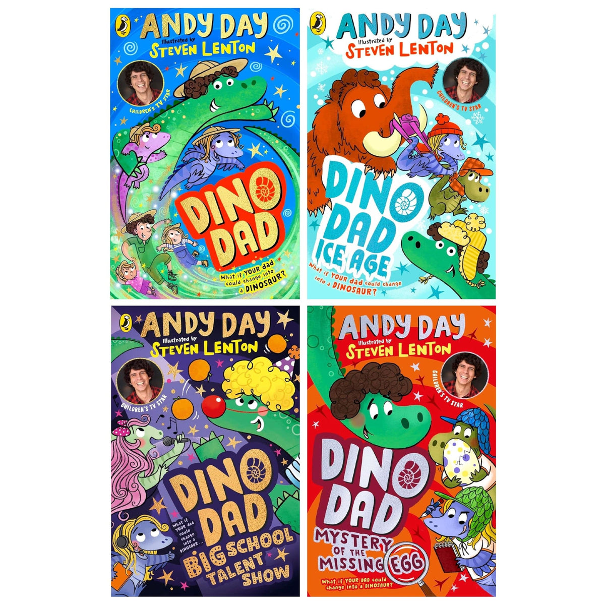 Dino Dad Series 4 Books Collection Set By Andy Day (Dino Dad, Ice Age,