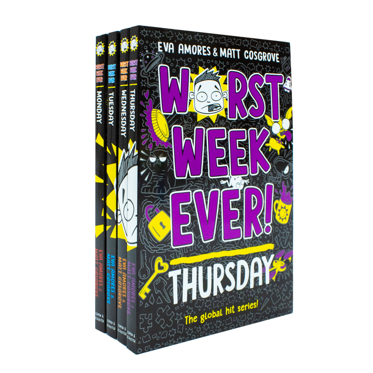 Eva Amores Worst Week Ever! Series 4 Books Collection Set Monday, Wedn