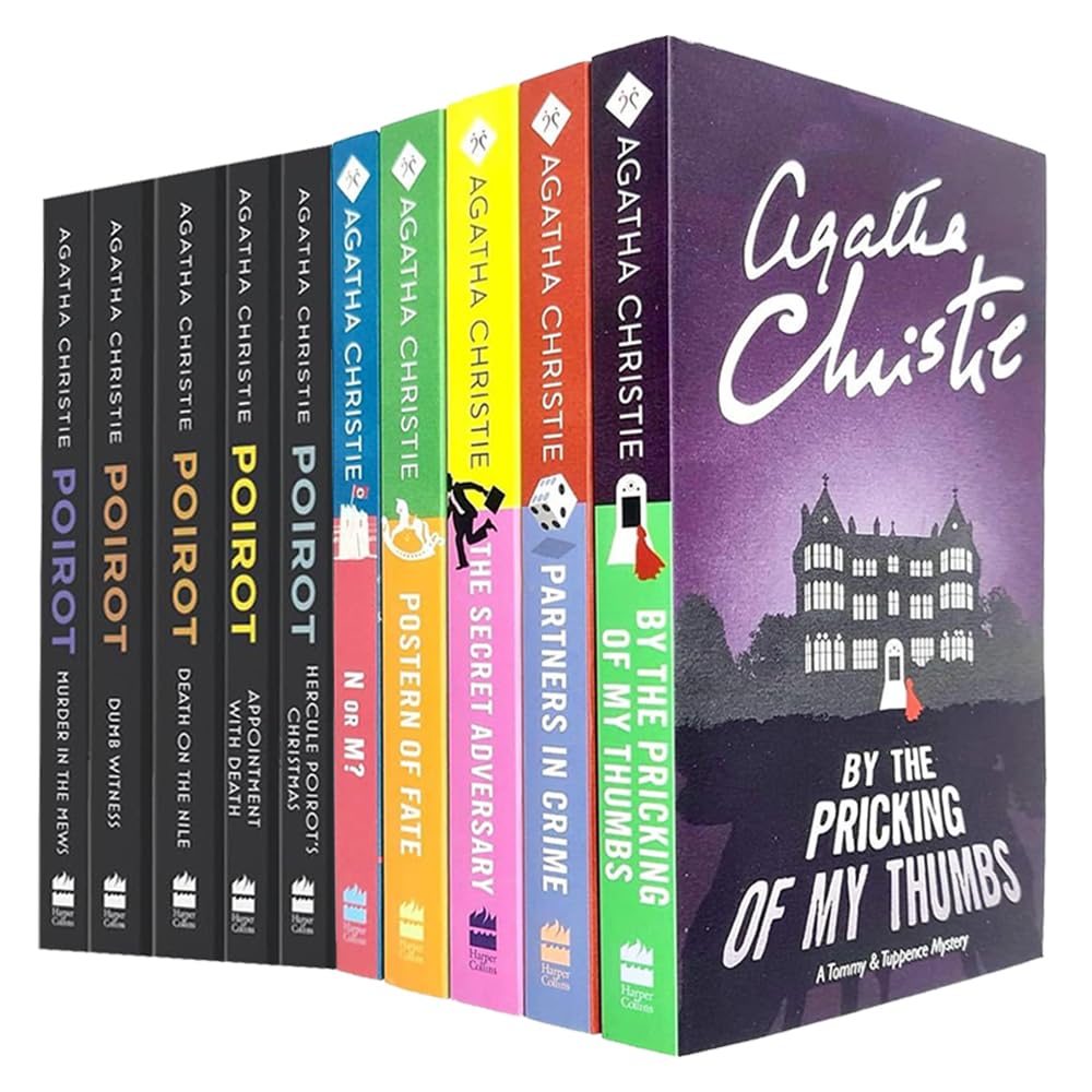 Agatha Christie 10 Books Collection Set Hercule Poirot, Tommy & Tuppen