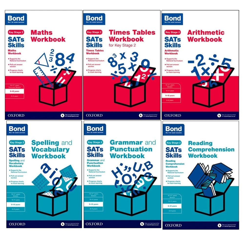 Bond KS2 SATs Skills Maths & English 6 Books Collection Set (9-10 years ...