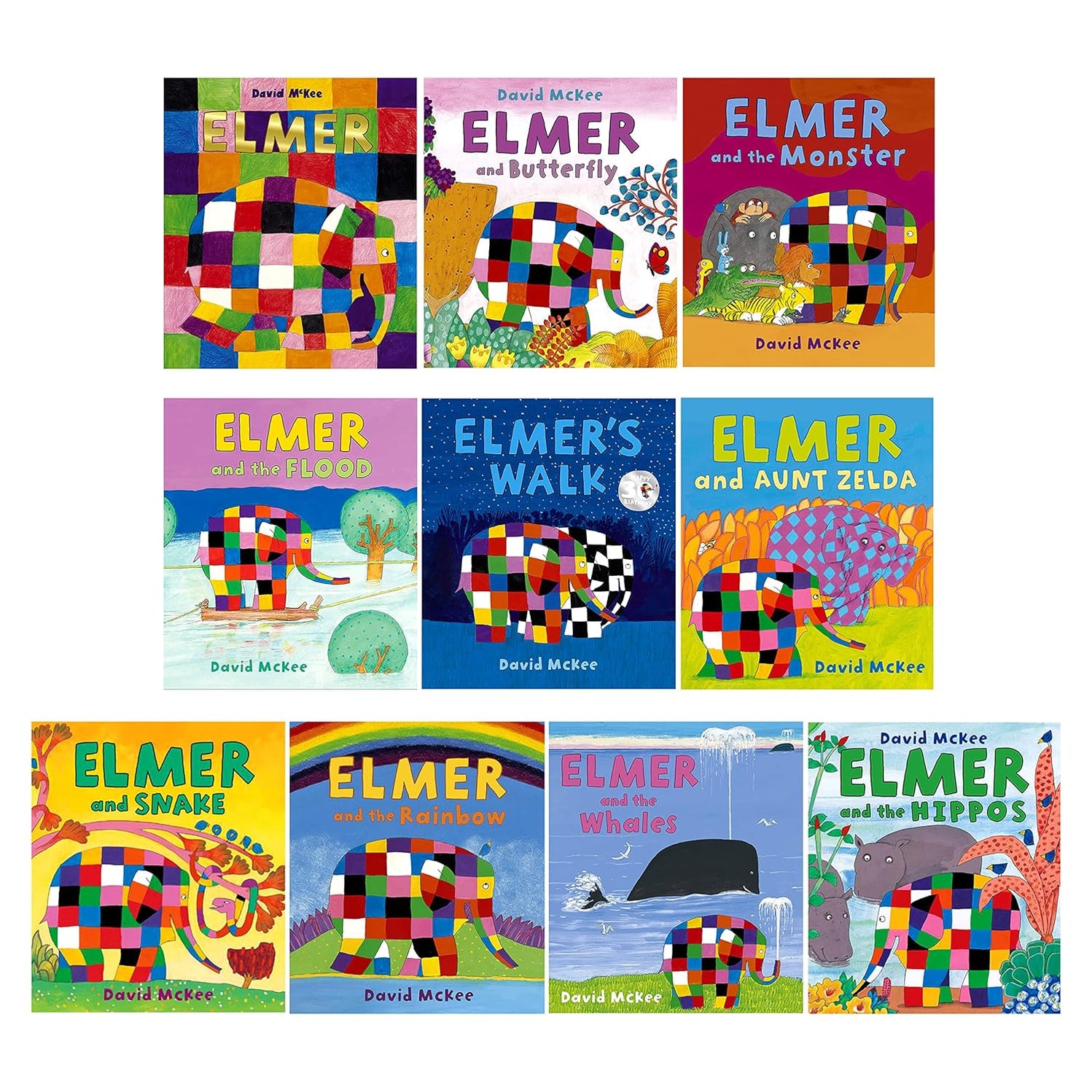 David McKee Elmer Picture Books 10 Children's Books collection Set | The Book Bundle