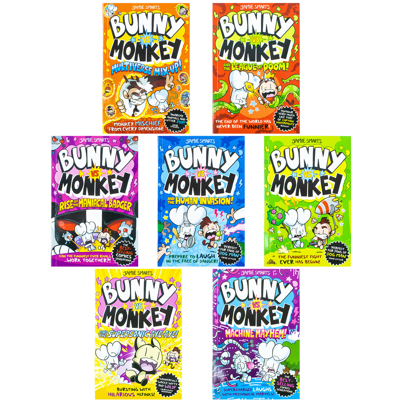 Bunny vs Monkey 7 Books Collection Set By Jamie Smart (Bunny vs Monkey ...