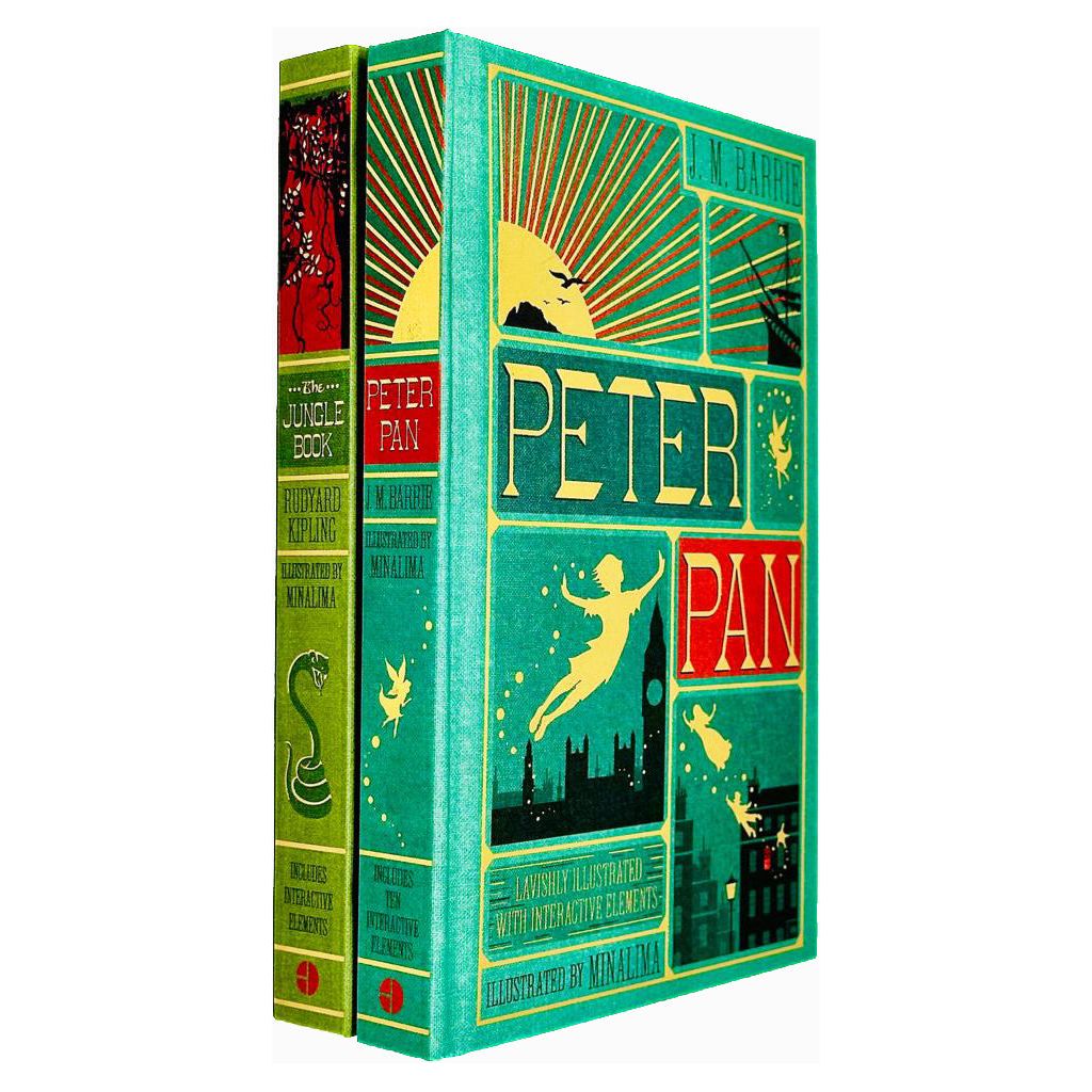 The Jungle Book By Rudyard Kipling & Peter Pan By J. M Barrie (Minalima Edition) 2 Books ...