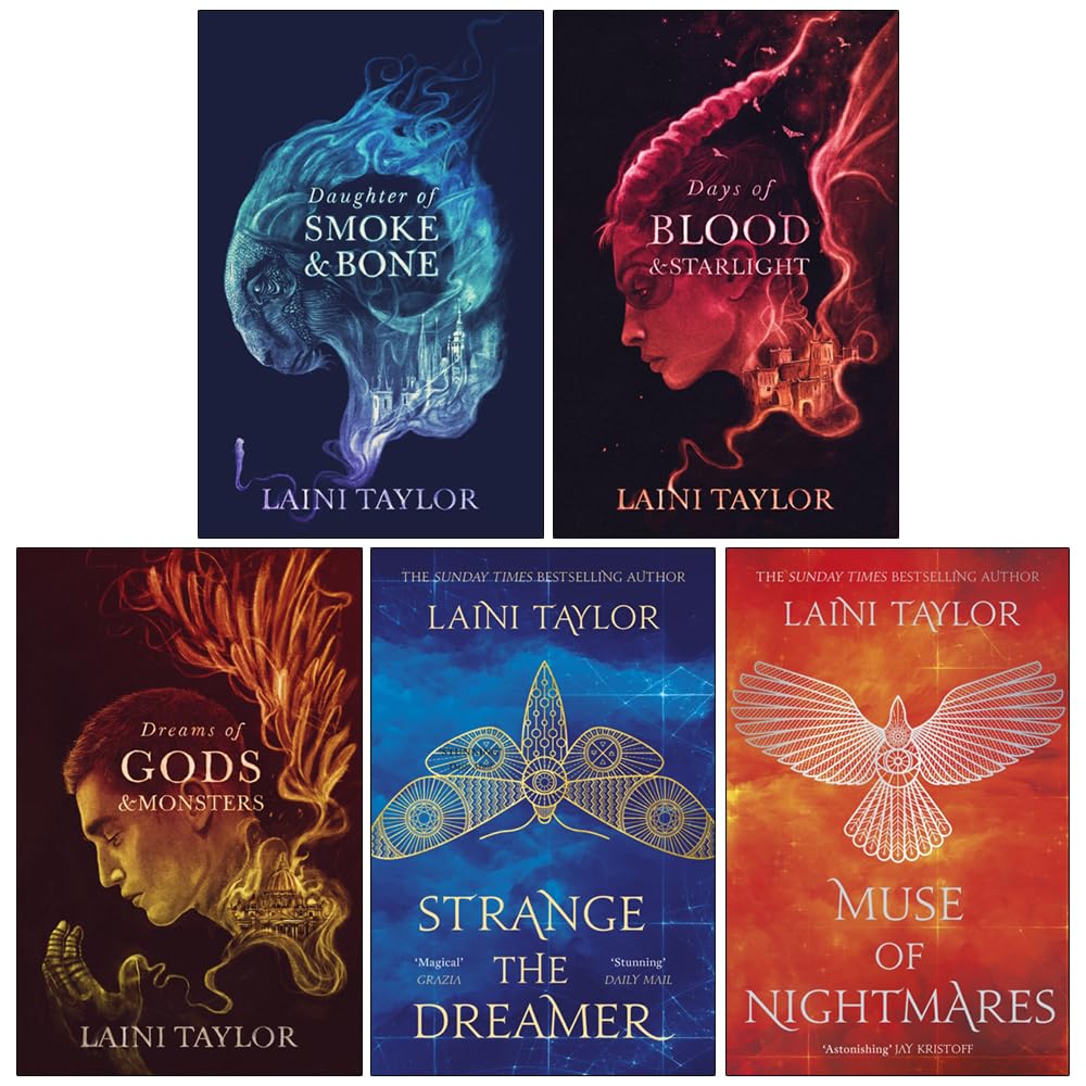 Daughter of Smoke and Bone Trilogy & Strange the Dreamer 5 Books Colle ...