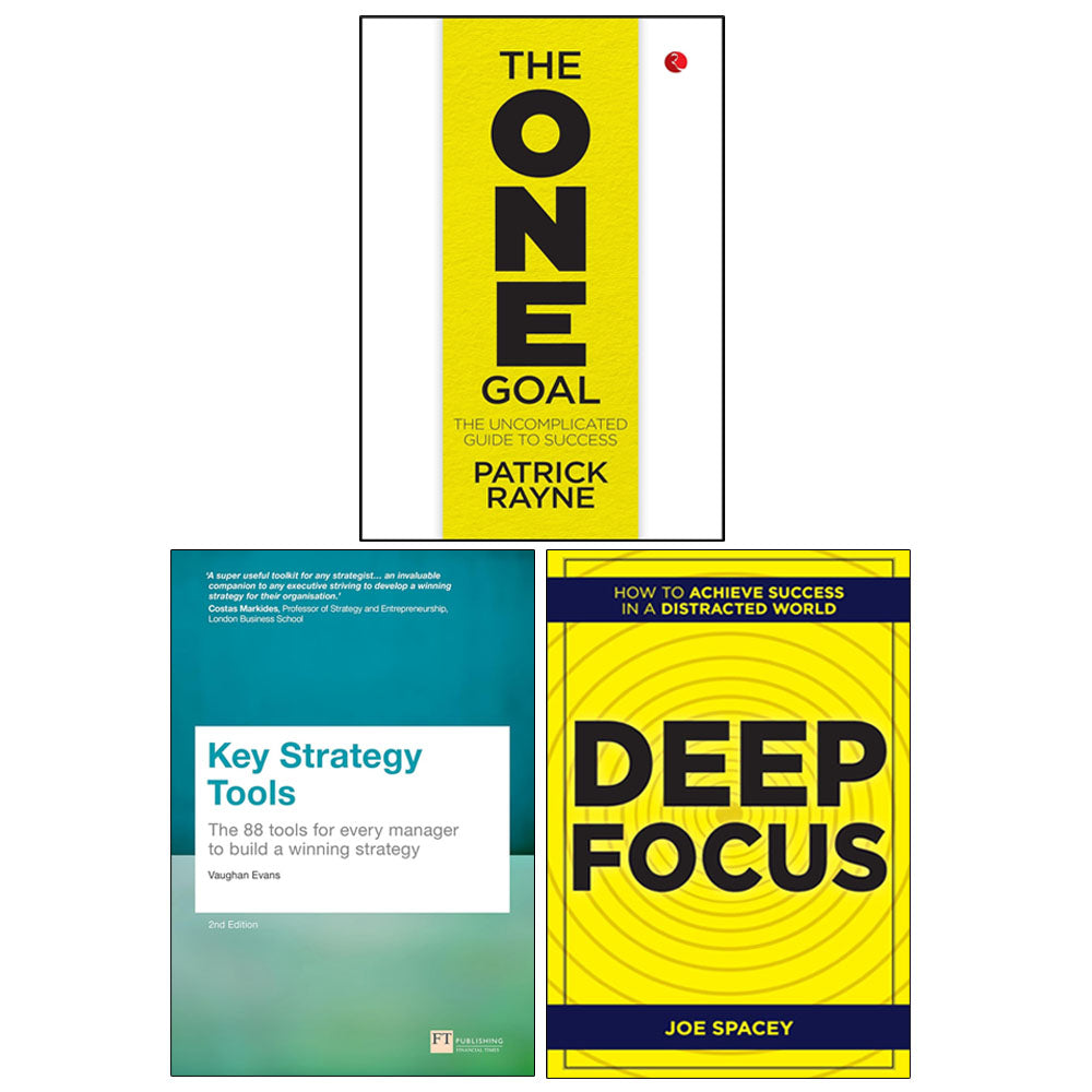 Key Strategy Tools,THE ONE GOAL,Deep Focus 3 Books Collection Set — The ...