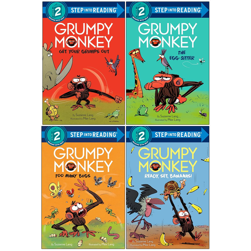 Grumpy Monkey Step Into Reading Series By Suzanne Lang 4 Books Collect ...