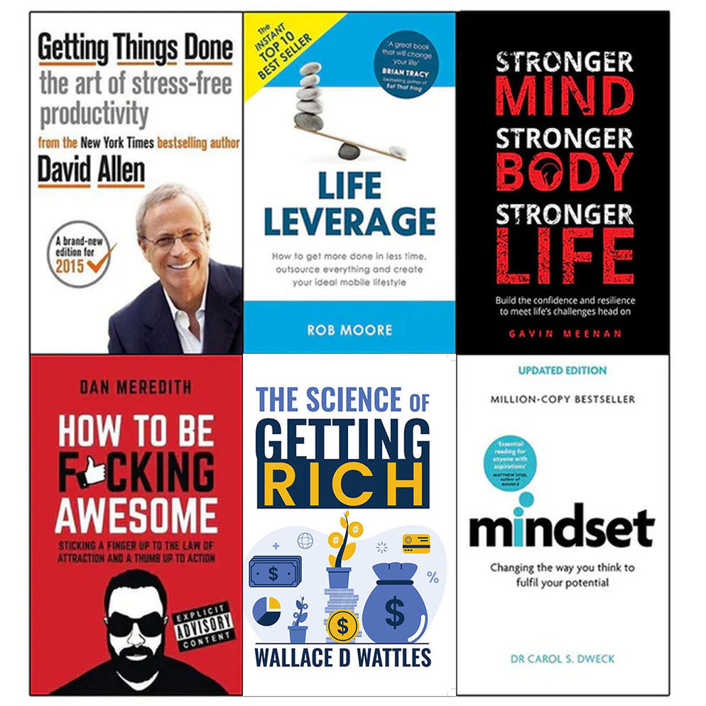 Getting Things Done, Life Leverage, Stronger Mind, How to be Fucking Awesome, The Science of ...