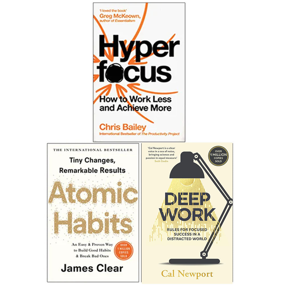 Hyperfocus, Atomic Habits, Deep Work 3 Books Collection Set Paperback ...