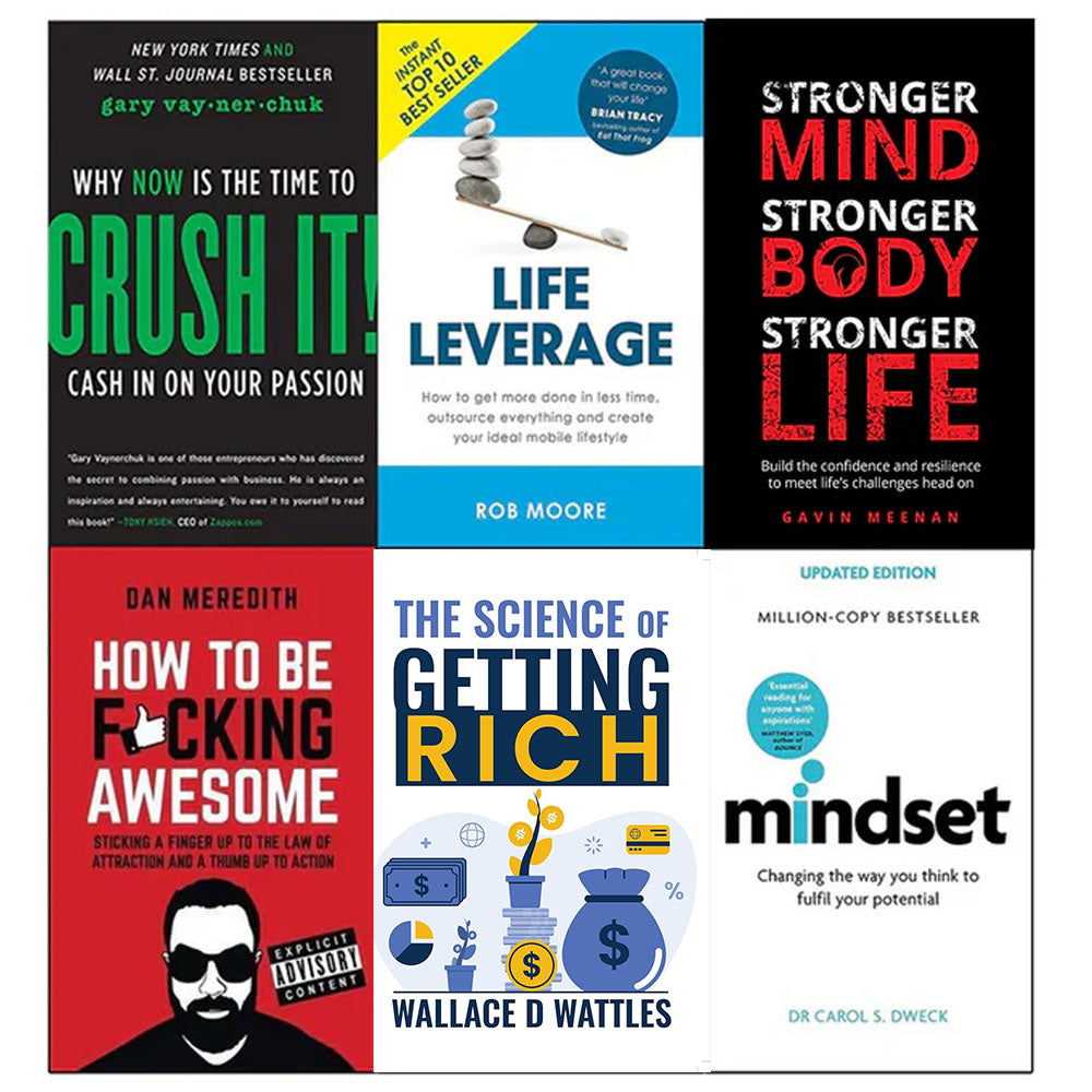 Crush it why now is the time, Life leverage, Stronger Mind, How to be fucking Awesome, The ...