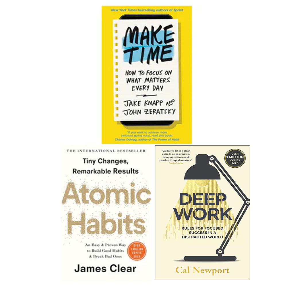 Make Time, Deep Work and Atomic Habit 3 Books Collection Set by Jake ...