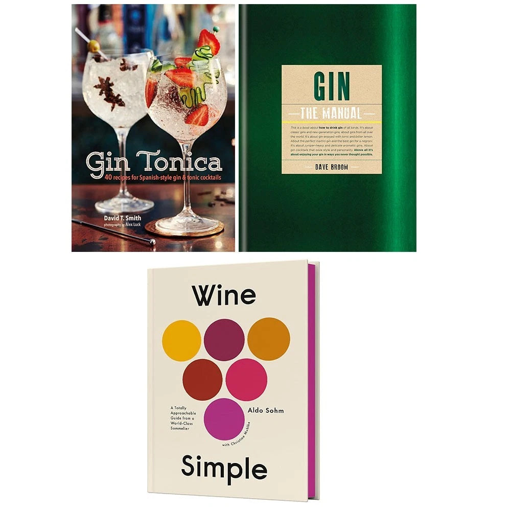 Wine Simple, Gin Dave Broom, Gin Tonica David T. Smith 3 Books Collect ...