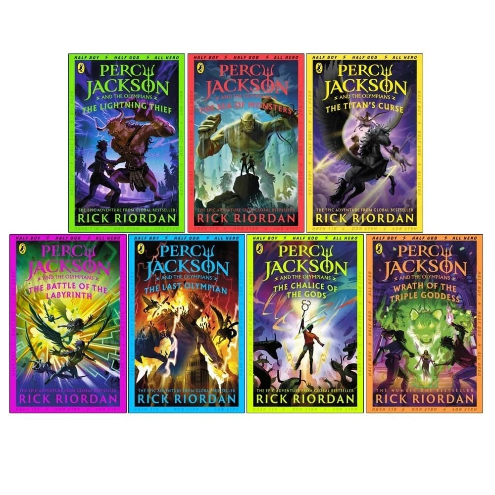 Percy Jackson and the Olympians Series 1-7 Books Collection Set by Ric ...