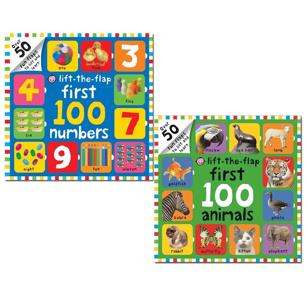 First 100 Lift The Flap Collection 2 Board Book Set First 100 Numbers ...