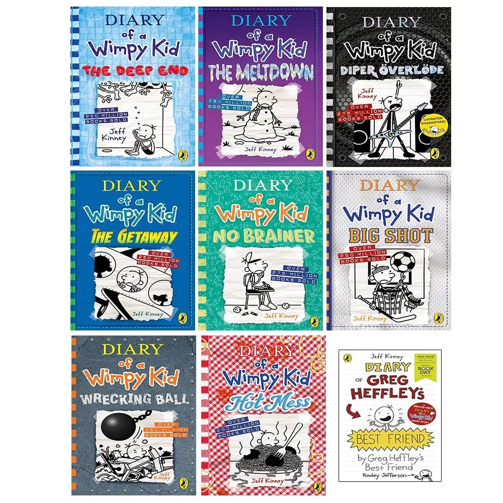 Diary of a Wimpy Kid Series 9 Books Set by Jeff Kinney Meltdown Books ...