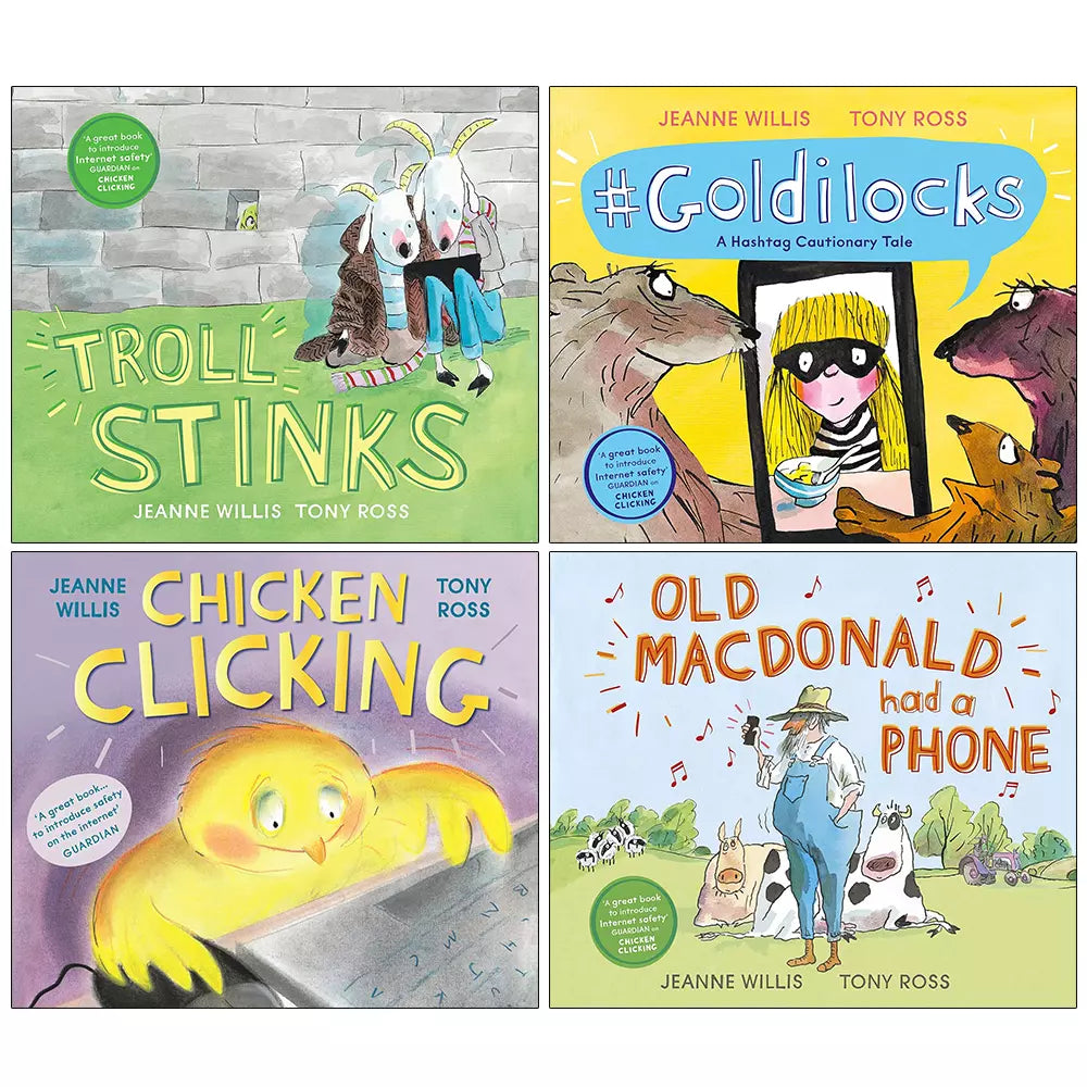 Jeanne Willis Collection 4 Books Set (Troll Stinks!, Goldilocks, Chick
