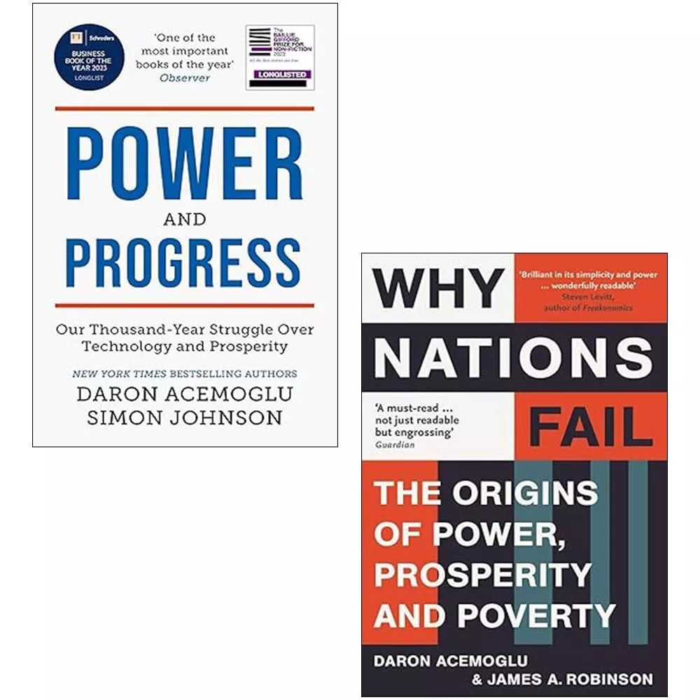Daron Acemoglu Collection 2 Books Set Power and Progress, Why Nations