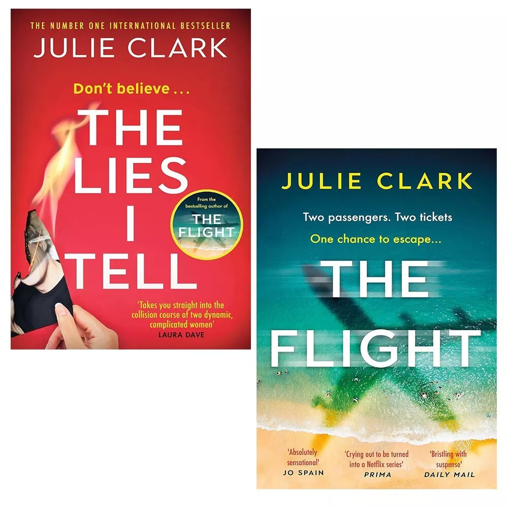 Julie Clark Collection 2 Books Set Flight, Lies I Tell twisty and engr ...