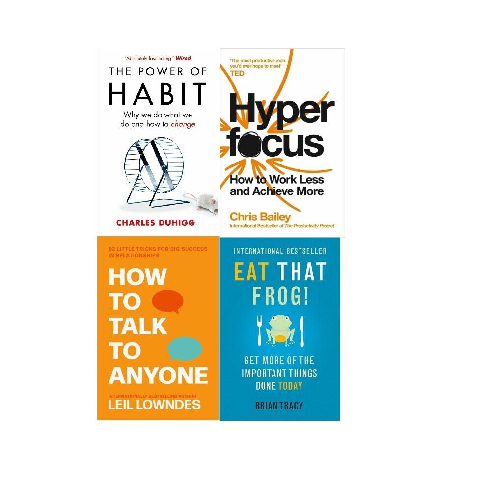 The Power of Habit, Hyperfocus, How to Talk & Eat That Frog 4 Books ...